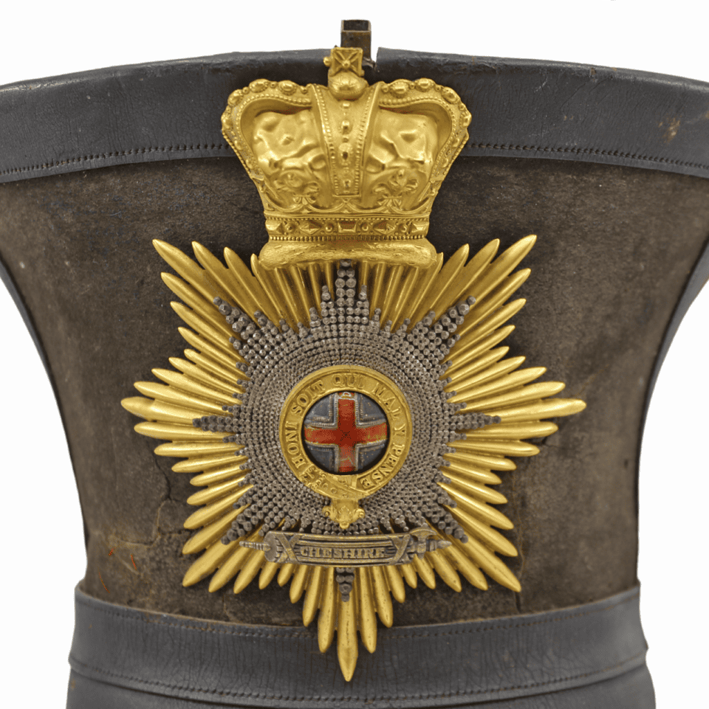 Victorian Officer's Cheshire Militia Belltop Shako - Waterloo Militaria