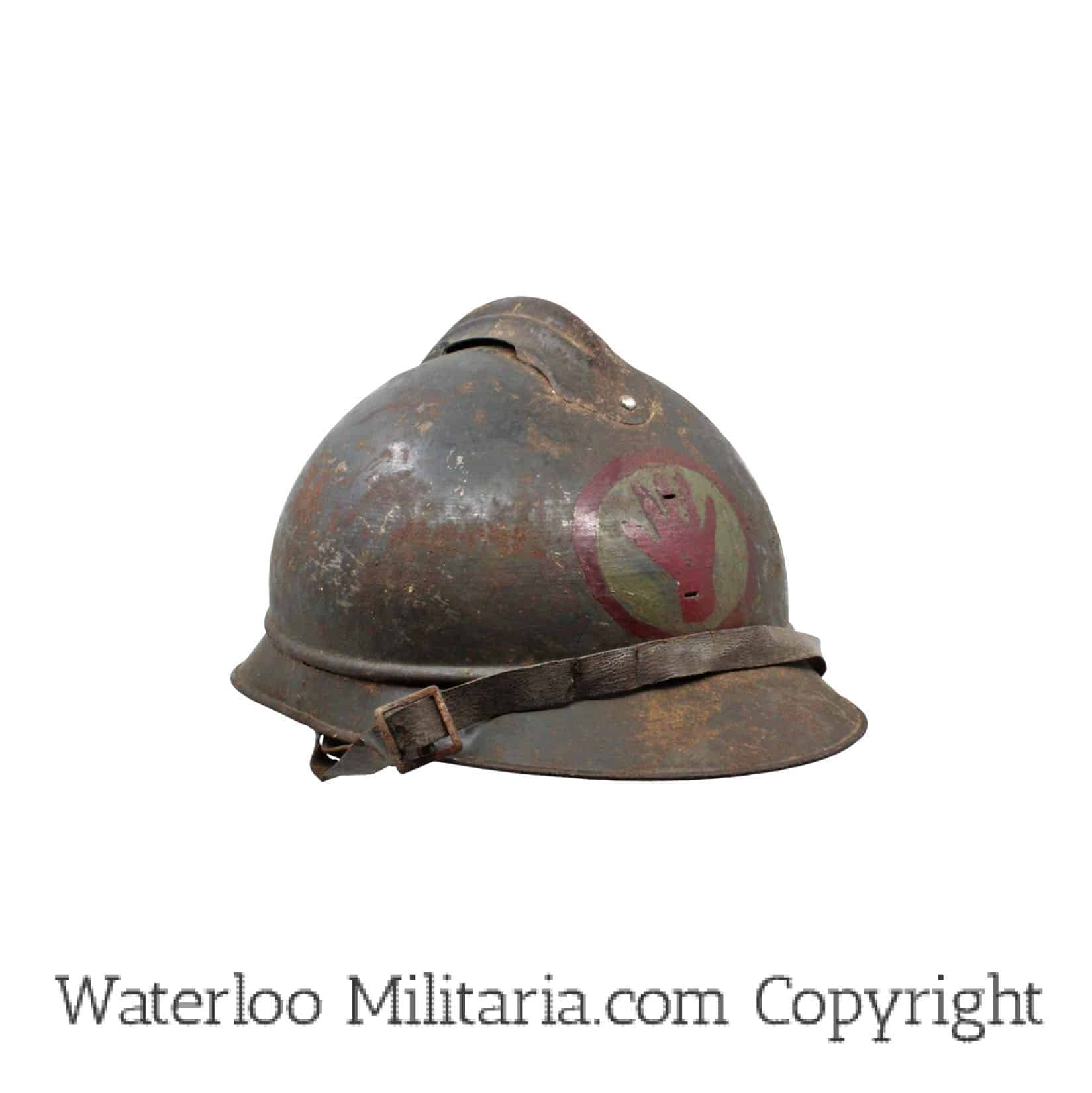 WW1 American "Red Hand Division" Adrian Helmet - Waterloo Militaria