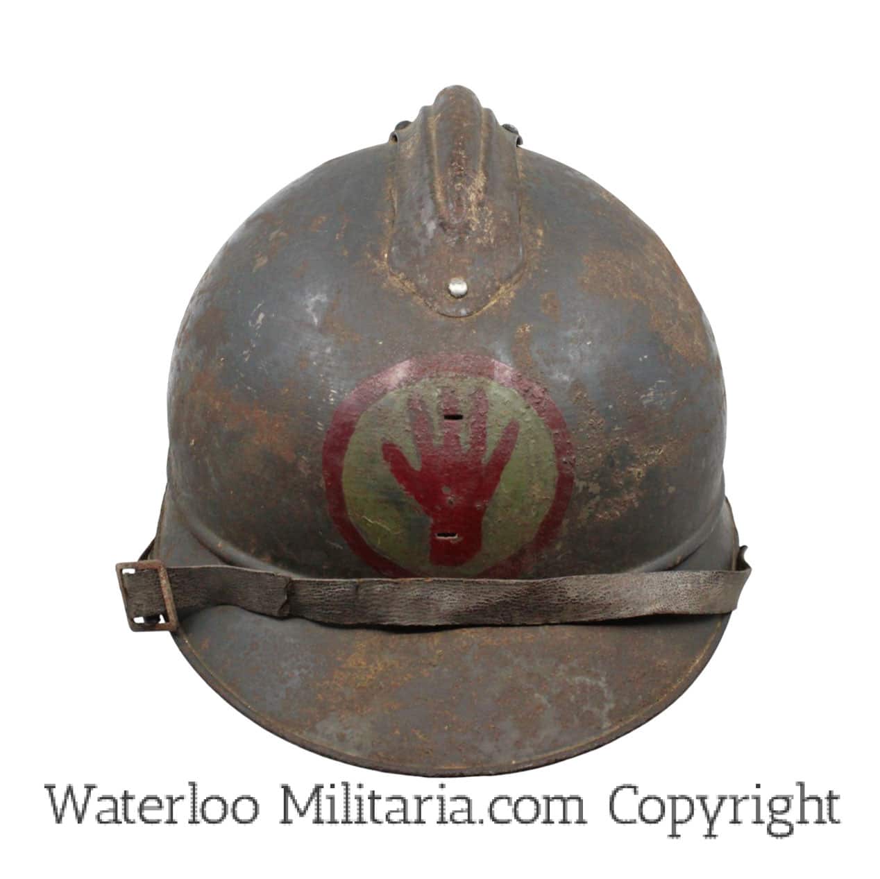 WW1 American "Red Hand Division" Adrian Helmet - Waterloo Militaria