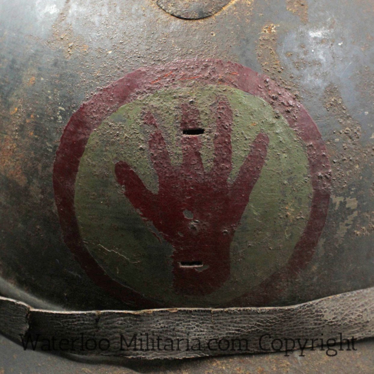 WW1 American "Red Hand Division" Adrian Helmet - Waterloo Militaria